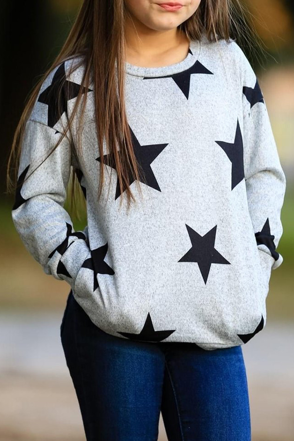 US$5.98 Toddler Girls' Star Print Sweatshirt with Pockets Wholesale Online